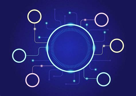 Abstract Social Network Vector Illustration With Polygonal Circles Shapes Molecules Technology