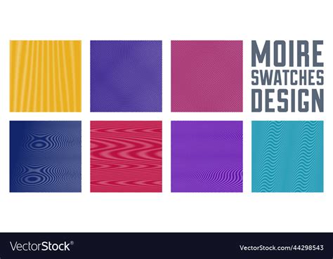 Moire Abstract Backgrounds Set Linear Contrast Vector Image