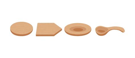 Set Of Wooden Objects Boards Spoon Plate Wooden Utensils Wood Texture Material