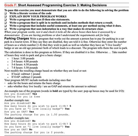 Solved Grade F Short Assessed Programming Exercise 3