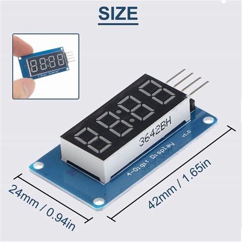 DAOKAI PCS Digit Tube Display Module LED Segment Brightness Adjustable Red Common