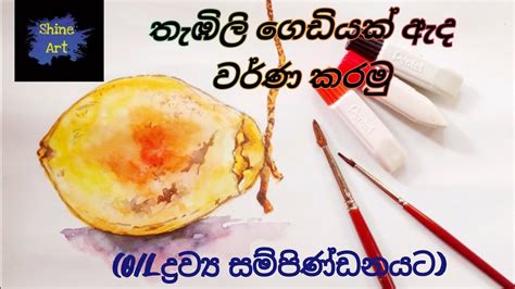 තැඹිලි ගෙඩියක් ඇද වර්ණ කරමු දිය සායම් මාධ්‍ය Youtube