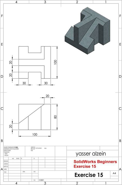 Solidworks Beginners Exercise 15 Solidworks Solidworks Tutorial Workout For Beginners