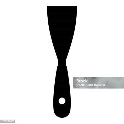 건설 주걱 퍼티 나이프 스패클링 도구 건물 손 악기 빌더 장비 흙손 아이콘 검은 색 벡터 일러스트 플랫 스타일 이미지 스패클링에 대한 스톡 벡터 아트 및 기타 이미지