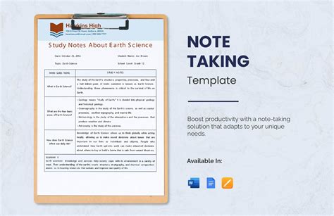 Disciplinary Note Taking Template In Word PDF Google Docs Download Template Net