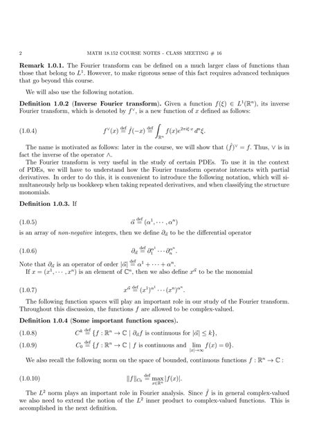 Solution Pde Lec 16 17 18 Introduction To The Fourier Transform Fourier Inversion And