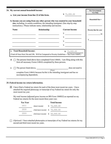 Form I 864 Sample ≡ Fill Out Printable Pdf Forms Online