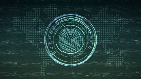 Futuristic Computer Interface Fingerprint Scanner Abstract Background