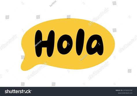 Hola Word Lettering Spanish Hello Text Stock Vector Royalty Free