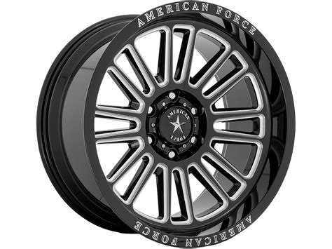 American Force Milled Gloss Black Weapon Wheels Rugged Ridge
