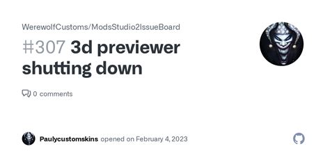 3d Previewer Shutting Down · Issue 307 · Werewolfcustoms