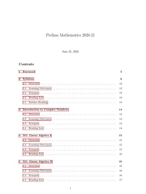 Mathematics Prelims Syllabus 2021 22 Pdf Group Mathematics