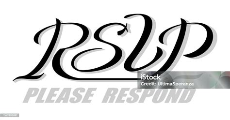 손으로 그린 브러쉬 서예 문자 Rsvp 손으로 쓴 고립 된 문구 그림자로 응답하십시오 Rsvp에 대한 스톡 벡터 아트 및 기타 이미지 Rsvp 애원하기 0명 Istock