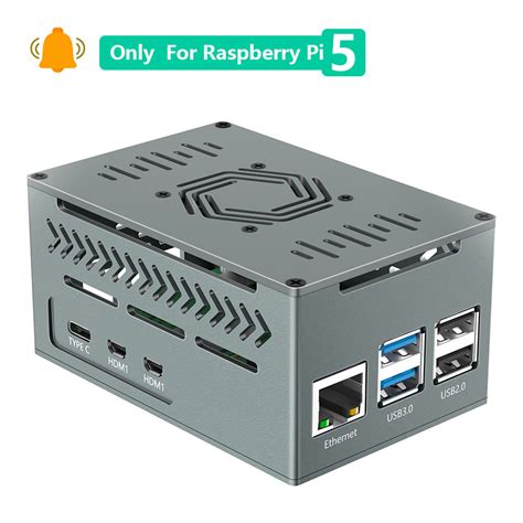 Jmt For Raspberry Pi 5 Aluminum Case With 4010 Pwm Fan And Copper Heatsinks For X1001 X1003