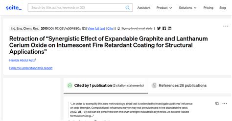 Retraction Of Synergistic Effect Of Expandable Graphite And Lanthanum