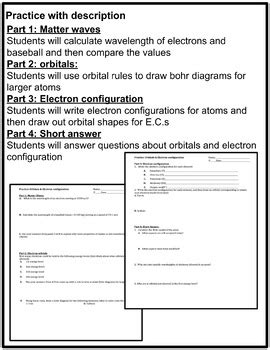 Practice Orbitals And Electron Configuration By Ms E Loves Science
