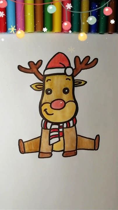 Shorts 🦌 Как Нарисовать новогоднего Оленя ЛЕГКО и Просто How To Draw A New Years Deer Youtube