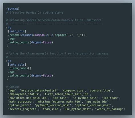 Alier R On Linkedin When Using Pandas Method Chaining Having Column Names Without Spaces