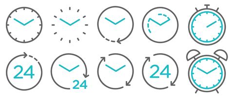 Time And Clock Line Isolated Icon Vector Art At Vecteezy