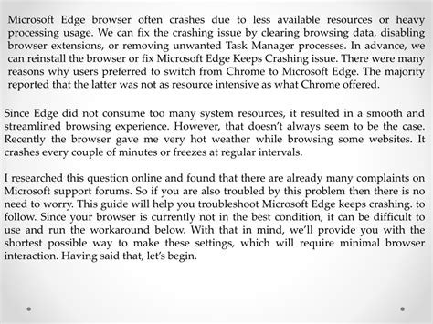 PPT Call How To Fix Microsoft Edge Keeps Crashing PowerPoint Presentation
