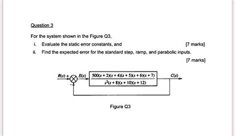 solved for the system shown in figure 03 evaluate the static error constants and find the