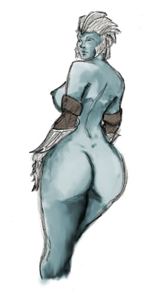 Rule 34 Ass Bethesda Softworks Blue Skin Dark Seducer Female Hedyl2
