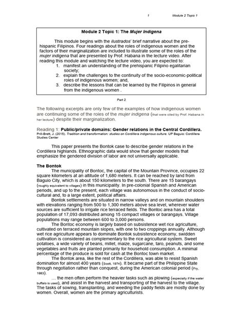 Module 2 Topic 1 Part 2 The Mujer Indigena Pdf Agriculture Rice
