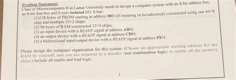 Solved Class Of Microcomputers Ii At Lamar University Needs