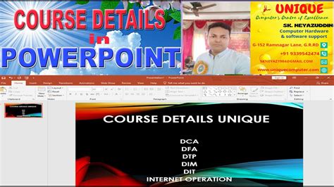 Computer Institute Course Details Presentation In Powerpoint Microsoftpowerpoint Youtube