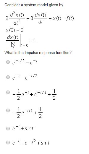 Solved Consider A System Model Given By Dt Dt X 0 0 Dx T