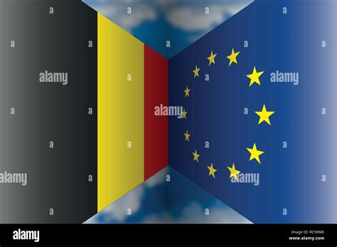 Eu Brussels Belgium Flags Stock Vector Images Alamy
