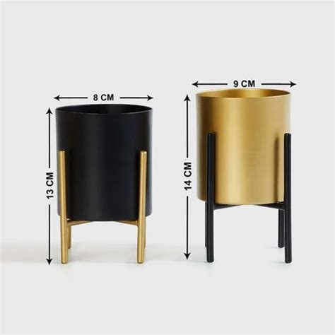 Black And Golden Floor Metal Tabletop Planter Size 9cm14cm At Best