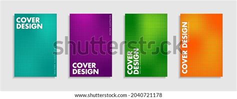 Set Abstract Gradient Halftone Dots Backgrounds Stock Vector Royalty Free 2040721178