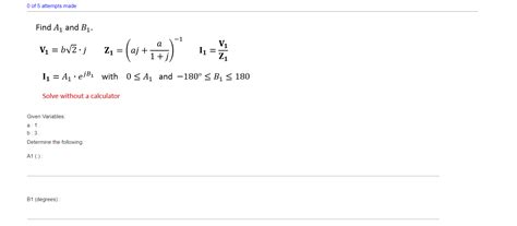 Solved Of Attempts Made Find A And B Va BV J Z As Chegg Com
