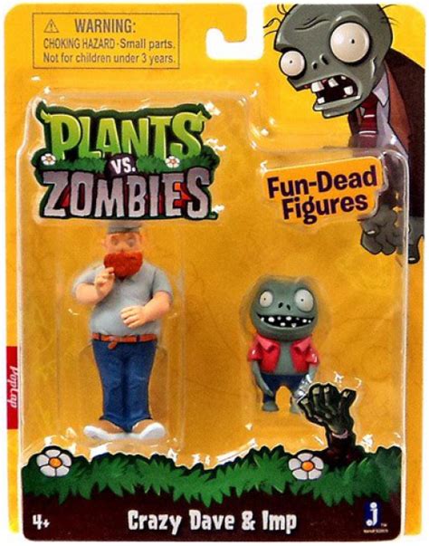 Plants Vs Zombies Fun Dead Figures Crazy Dave Imp 3 Figure 2 Pack