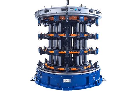 Industrial Machinery With Rotating Parts And A Blue Base Stock