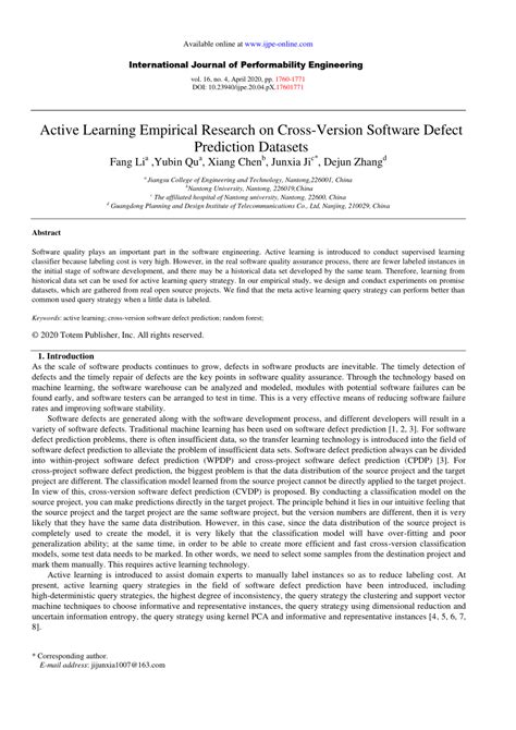 Pdf Active Learning Empirical Research On Cross Version Software Defect Prediction Datasets