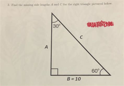 Solved 3 Find The Missing Side Lengths A And C For The Right Triangle Course Hero