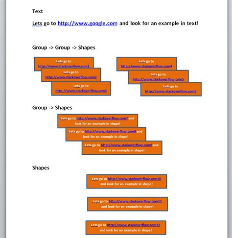 C How To Get Hyperlinks Placed Inside Of Shapes In Docx File Using Office Interop Word