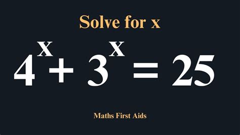 Exponential Equations Solve For X YouTube