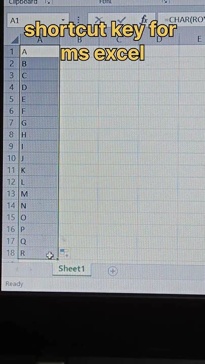 how to write abcd in excel shortcutkeys shorts shortsviral