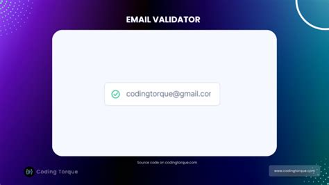 Email Validator Using Html Css And Javascript Coding Torque Coding