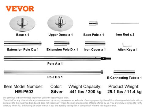 Vevor Professional Dancing Pole Spinning Static Dancing Pole Kit