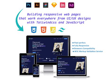 A Responsive Web Page From Ui Ux Designs With Tailwindcss And Javascript Upwork