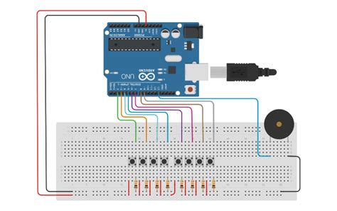 Circuit Design Copy Of Arduino Piano Tinkercad