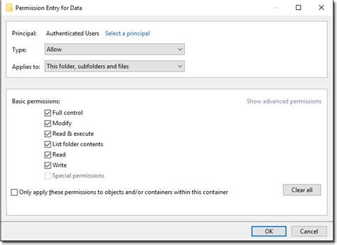 Setting Folder Permissions