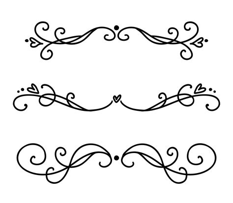 Vector Vintage Line Elegant Dividers And Separators Swirls And Corners