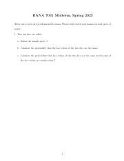 Probability And Statistics Midterm Review Course Hero