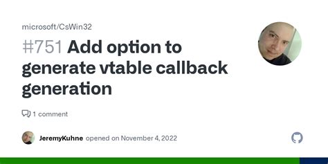 add option to generate vtable callback generation · issue 751