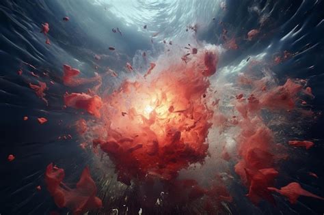 Premium Ai Image An Underwater Explosion Creating A Shockwave And B